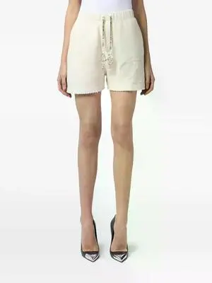 Philipp Plein Drawstring Shorts With Crystal Embellishment