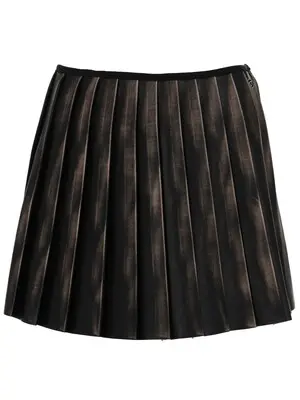 DIESEL® Pleated Skirt With Distressed Effect - Brown