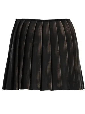 DIESEL® Pleated Skirt With Distressed Effect - Brown