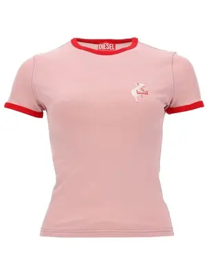DIESEL® T-shirt Con Stampa - Pink