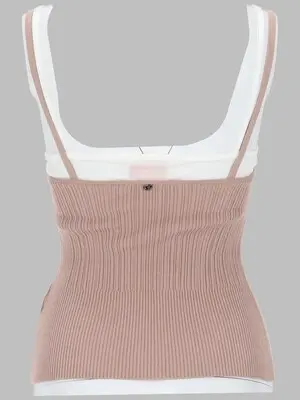 DIESEL® Ribbed Knit Top With Layered Effect