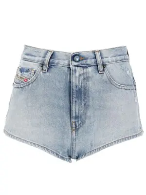 DIESEL® Shorts With Frayed Hem - Denim