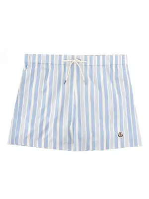 Moncler Striped Swim Shorts With Logo Detail - Multicolour