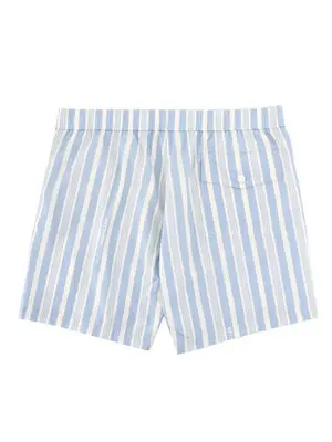 Moncler Striped Swim Shorts With Logo Detail - Multicolour