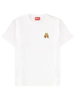 DIESEL® T-shirt In Cotone Con Stampa Logo - White