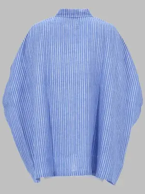 120% Lino Oversized Striped Shirt