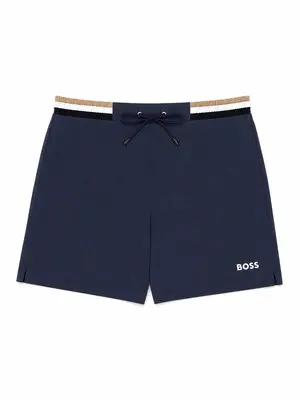 BOSS Swim Shorts With Logo Detail - Blue