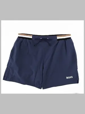 BOSS Swim Shorts With Logo Detail - Blue