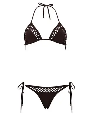 Attico Il Primo Bagno" Lycra Bikini - Brown