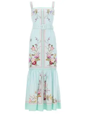 SELF-PORTRAIT Floral Print Midi Dress