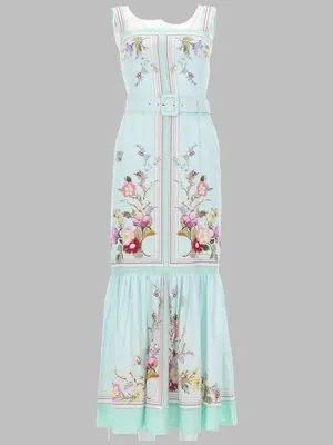 SELF-PORTRAIT Floral Print Midi Dress