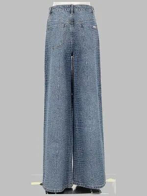 SELF-PORTRAIT Crocodile Effect Jeans - Denim