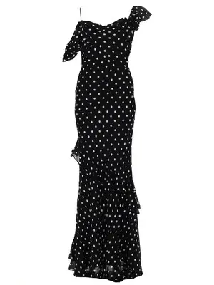 SELF-PORTRAIT Polka Dot Georgette Gown