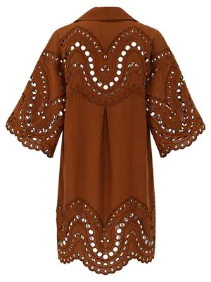Charo Ruiz Ibiza Tao" Embroidered Blouse - Brown