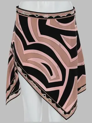 Emilio Pucci Asymmetrical Printed Silk Miniskirt - Pink