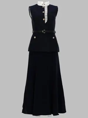 SELF-PORTRAIT Tafetta Frill Midi Dress