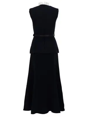 SELF-PORTRAIT Tafetta Frill Midi Dress