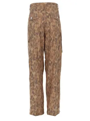 GANNI Printed Cotton Cargo Pants