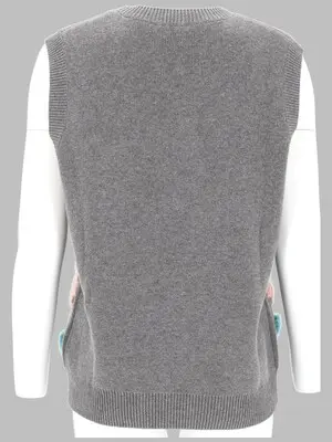 GANNI Floral Appliqué Knit Vest