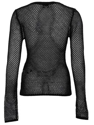 GANNI Mesh Cotton Top With Floral Appliqu