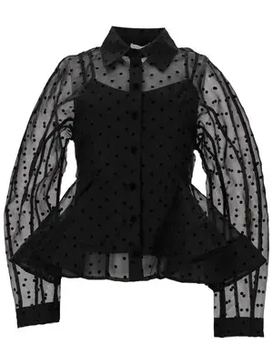 GANNI Peplum Organza Blouse