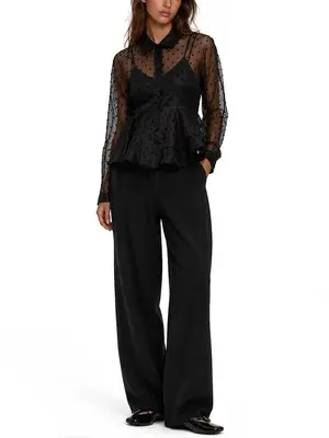 GANNI Peplum Organza Blouse
