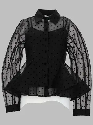 GANNI Peplum Organza Blouse