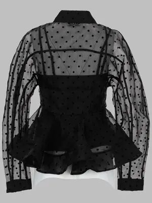 GANNI Peplum Organza Blouse