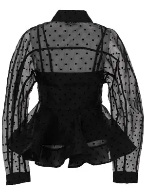 GANNI Peplum Organza Blouse