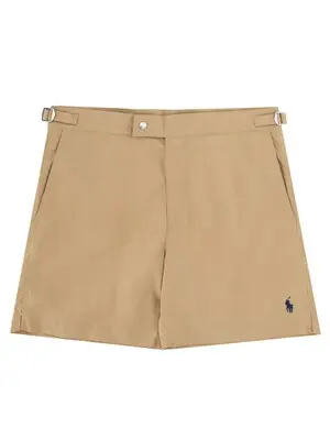 Polo Ralph Lauren Monaco" Swim Shorts With Logo - Beige
