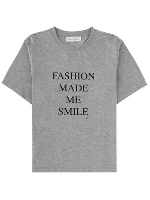 Victoria Beckham T-shirt In Cotone Con Stampa - Grey