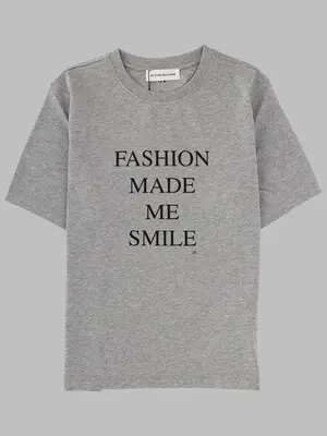 Victoria Beckham Cotton T-shirt With Print - Grey