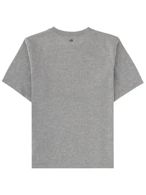 Victoria Beckham Cotton T-shirt With Print - Grey