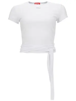 DIESEL® T-shirt A Costine Con Lacci - White