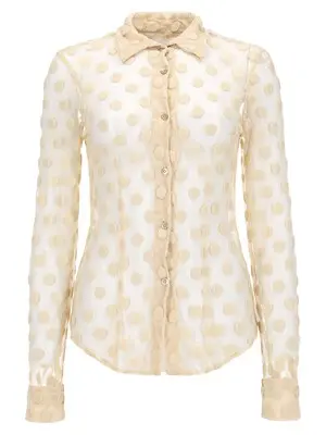 Dries Van Noten Polka Dot Mesh Shirt