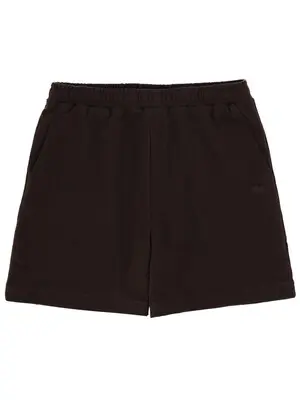 Lacoste Cotton Shorts With Logo - Brown