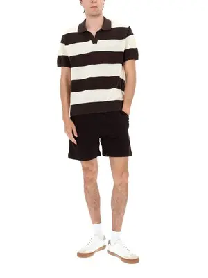 Lacoste Cotton Shorts With Logo - Brown
