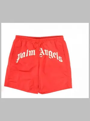 Palm Angels Costume Da Bagno Con Logo - Red