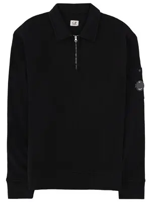 C.P. COMPANY Polo Sweatshirt With Zip - Black
