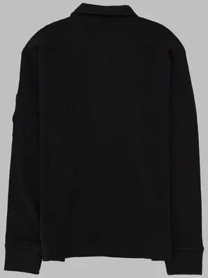 C.P. COMPANY Polo Sweatshirt With Zip - Black
