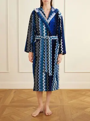 Missoni Giacomo Striped Hooded Belted Cotton-terry Robe - Multi