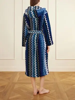 Missoni Giacomo Striped Hooded Belted Cotton-terry Robe - Multi
