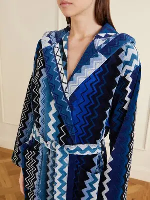 Missoni Giacomo Striped Hooded Belted Cotton-terry Robe - Multi