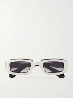 JACQUES MARIE MAGE Ryder Rectangular Frame Titanium Sunglasses - Silver