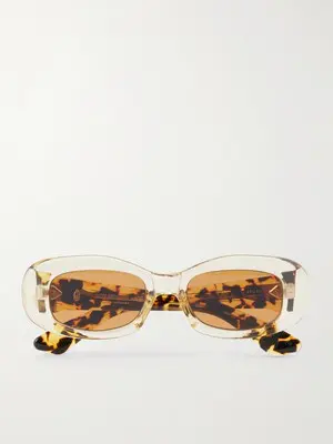 JACQUES MARIE MAGE Ann Oval-frame Sunglasses - Neutrals