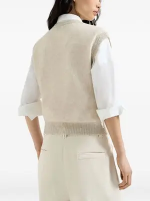 Brunello Cucinelli Rib Knit Crewneck Sweater Vest