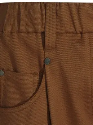 Brunello Cucinelli Cotton Twill Trousers With Monili Detail