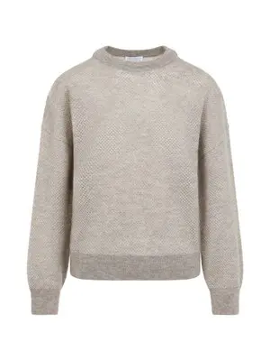 Brunello Cucinelli Open-knit Crewneck Sweater - Brown
