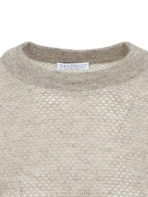 Brunello Cucinelli Open-knit Crewneck Sweater - Brown
