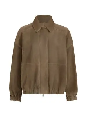Brunello Cucinelli Suede Leather Jacket - Brown